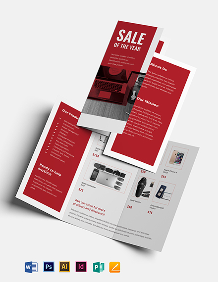 Product Sales Brochure Template Word DOC PSD InDesign Apple 