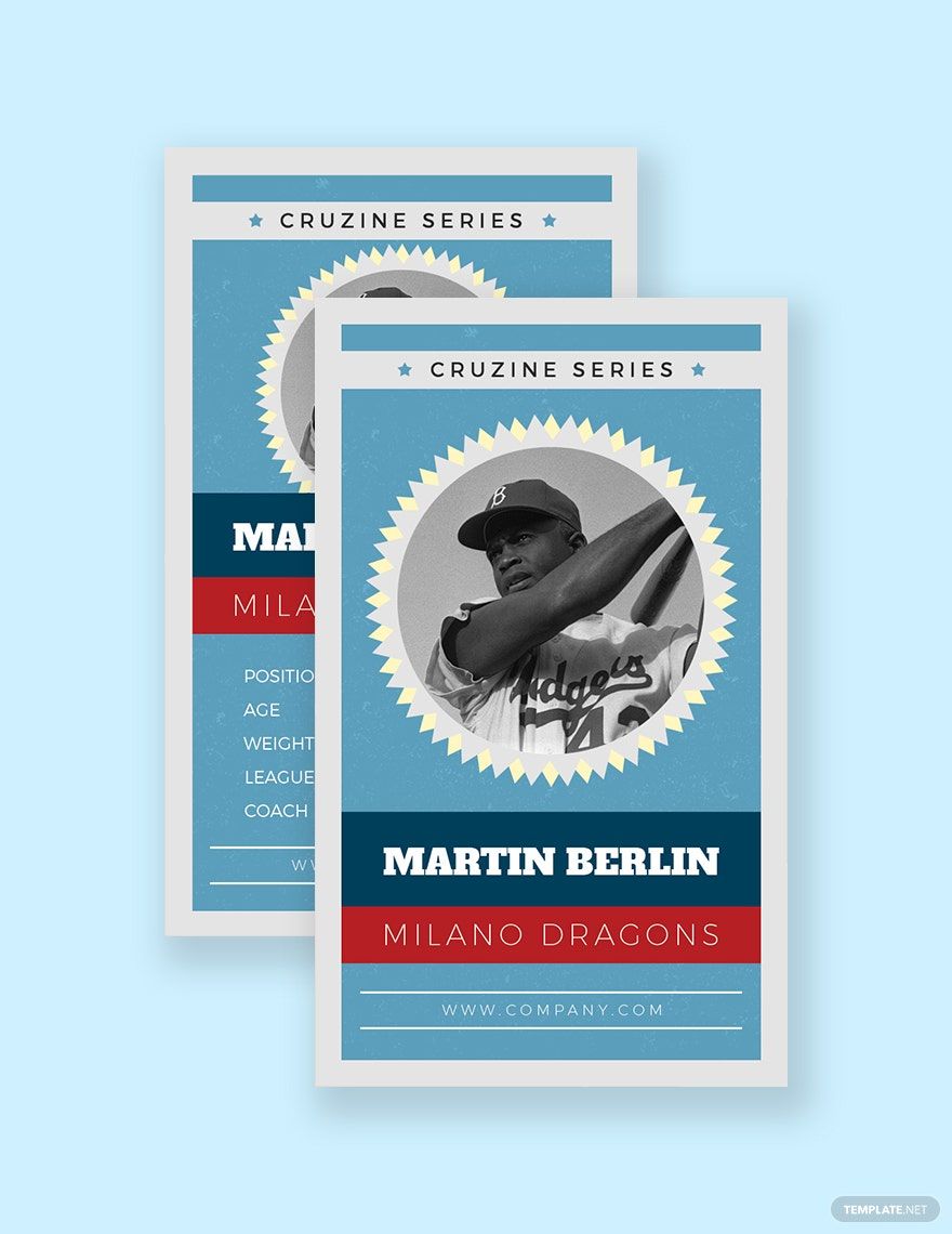 Vintage Trading Card Template Template - Illustrator, Word, Apple Pages ...