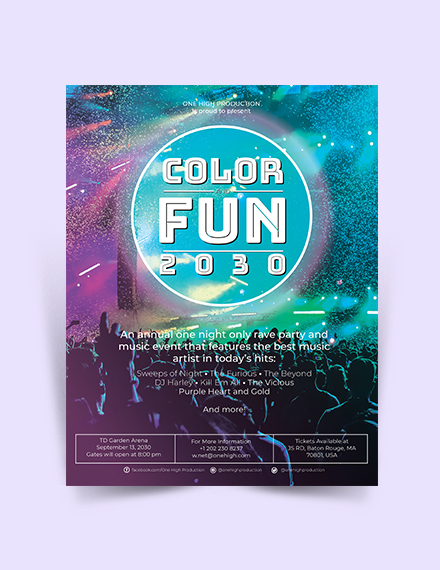 20 Rave Flyer Templates Word PSD AI EPS Vector