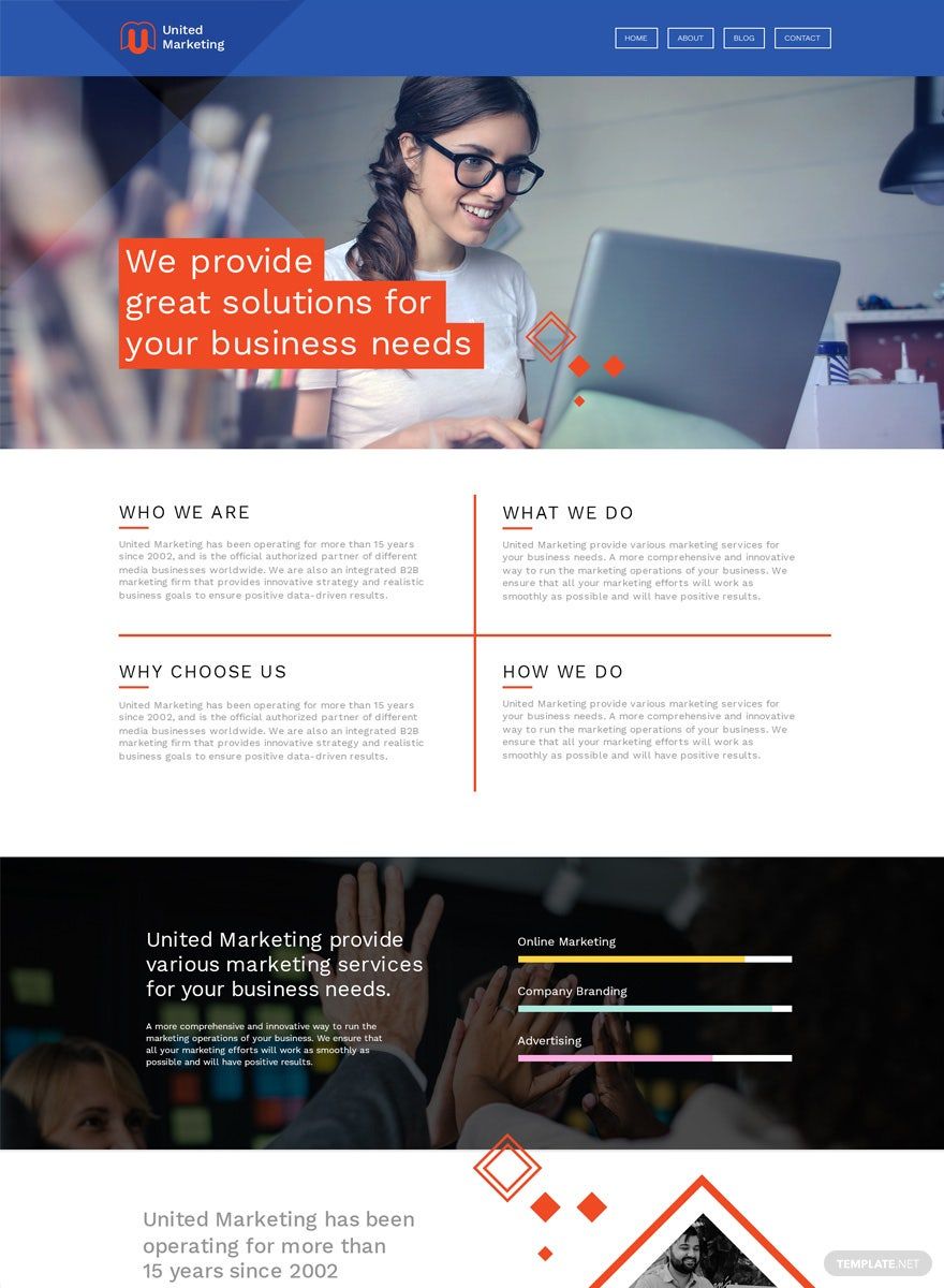 Free Marketing Firm WordPress Theme Template Wordpress Template