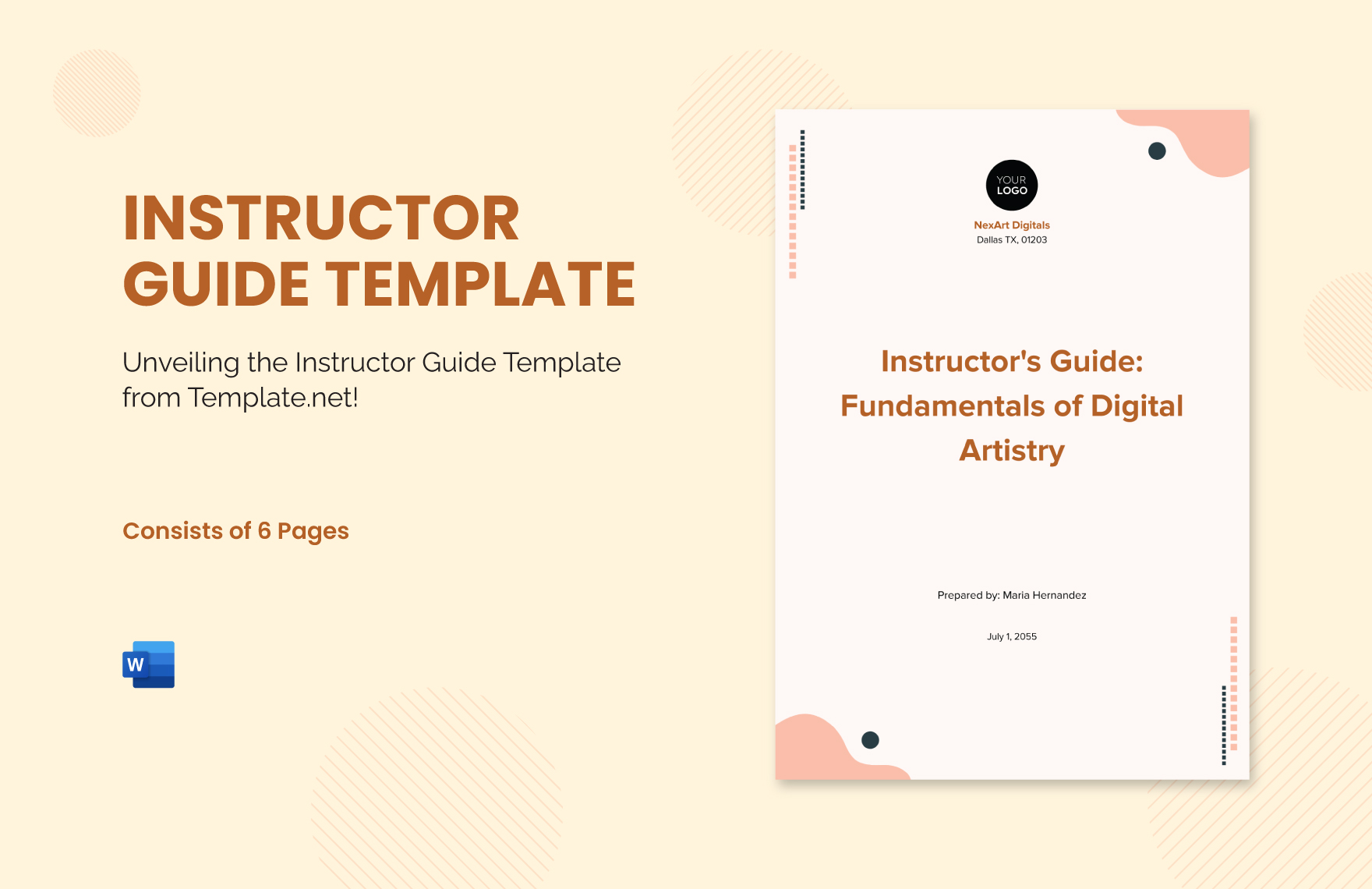 Instructor Guide Template In Word Download Template