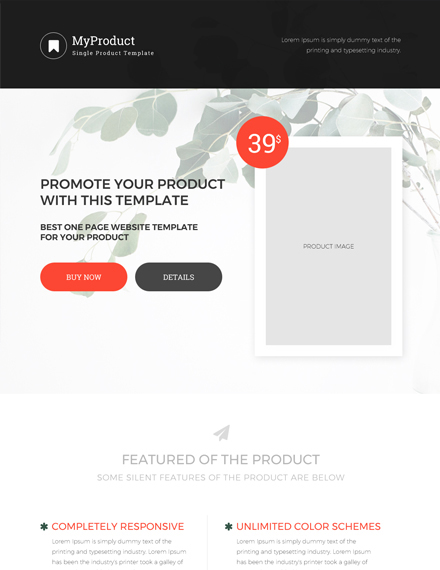 FREE Single Product E commerce HTML5 CSS3 Website Template Download 