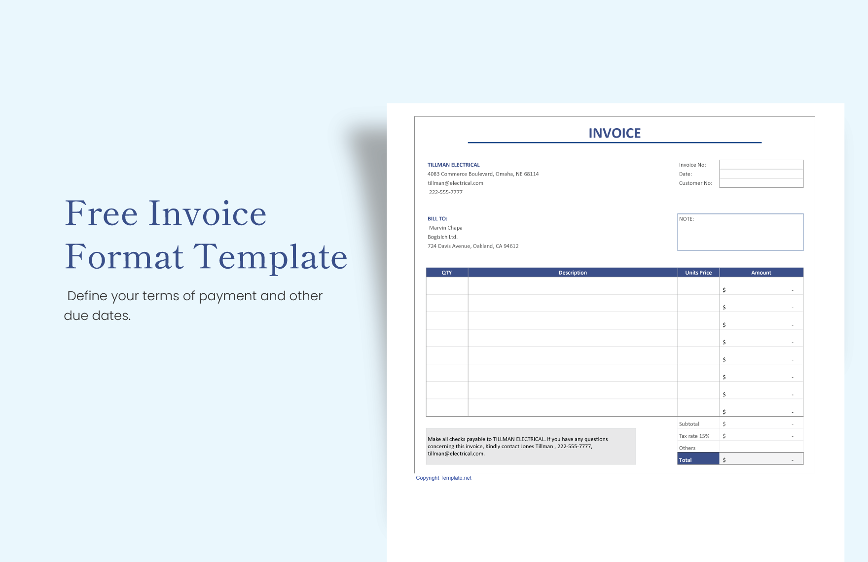 Free Invoice Format Template - Download in Word, Google Docs, Excel ...