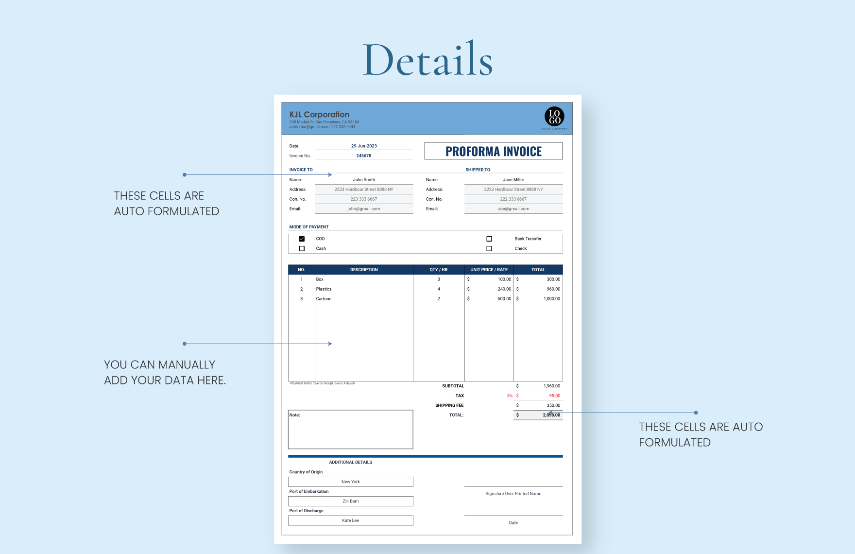 Proforma Invoice Template - Download in Word, Google Docs, Excel ...