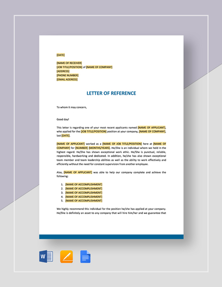FREE Character Reference Letter For Courts Template Download 2538 
