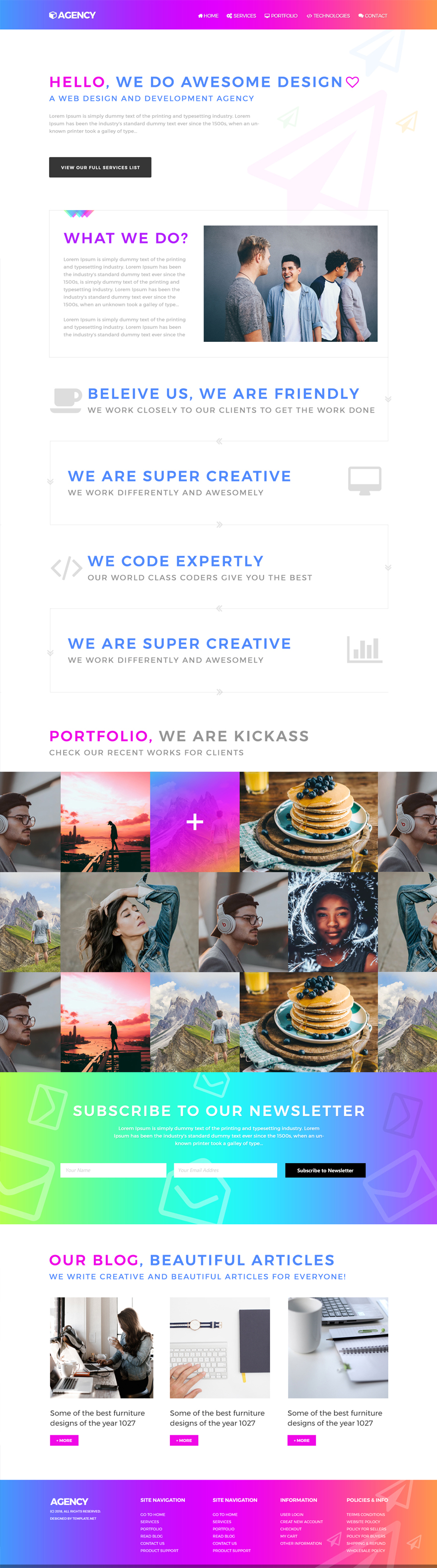 Free Agency Website Template - PSD | Template.net