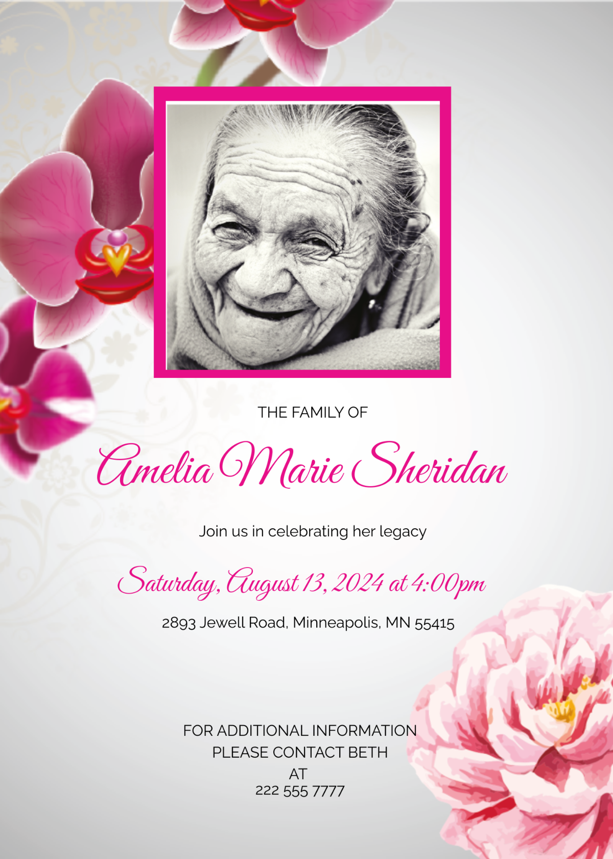 Free Memorial Templates Editable And Printable