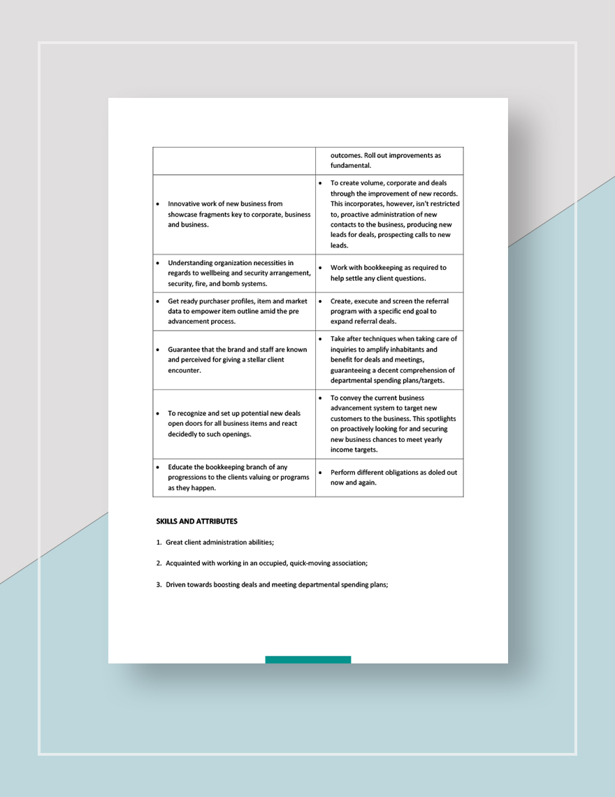Sales Manager Job Description Template Download In Word Google Docs PDF Apple Pages 
