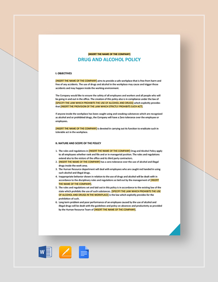 6+ Drug & Alcohol Policy Templates - PDF, DOC