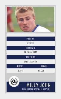 Football Team Trading Card Template - Illustrator, Word, Apple Pages ...