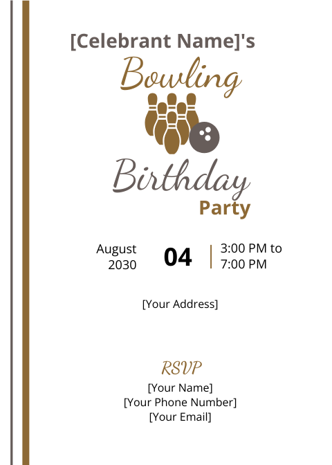 Bowling Invitation Template - Edit Online & Download Example | Template.net