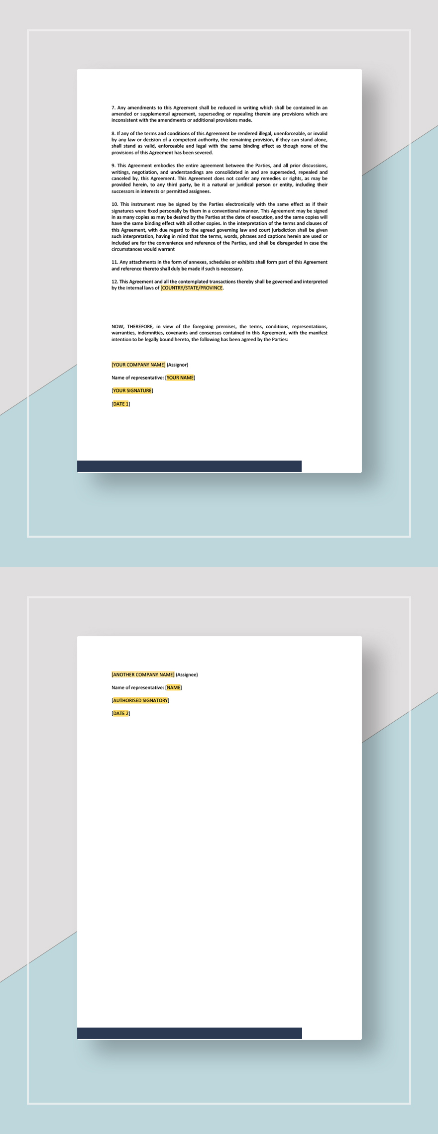 Free Assignment Of All Rights To Photograph Template - Google Docs ...