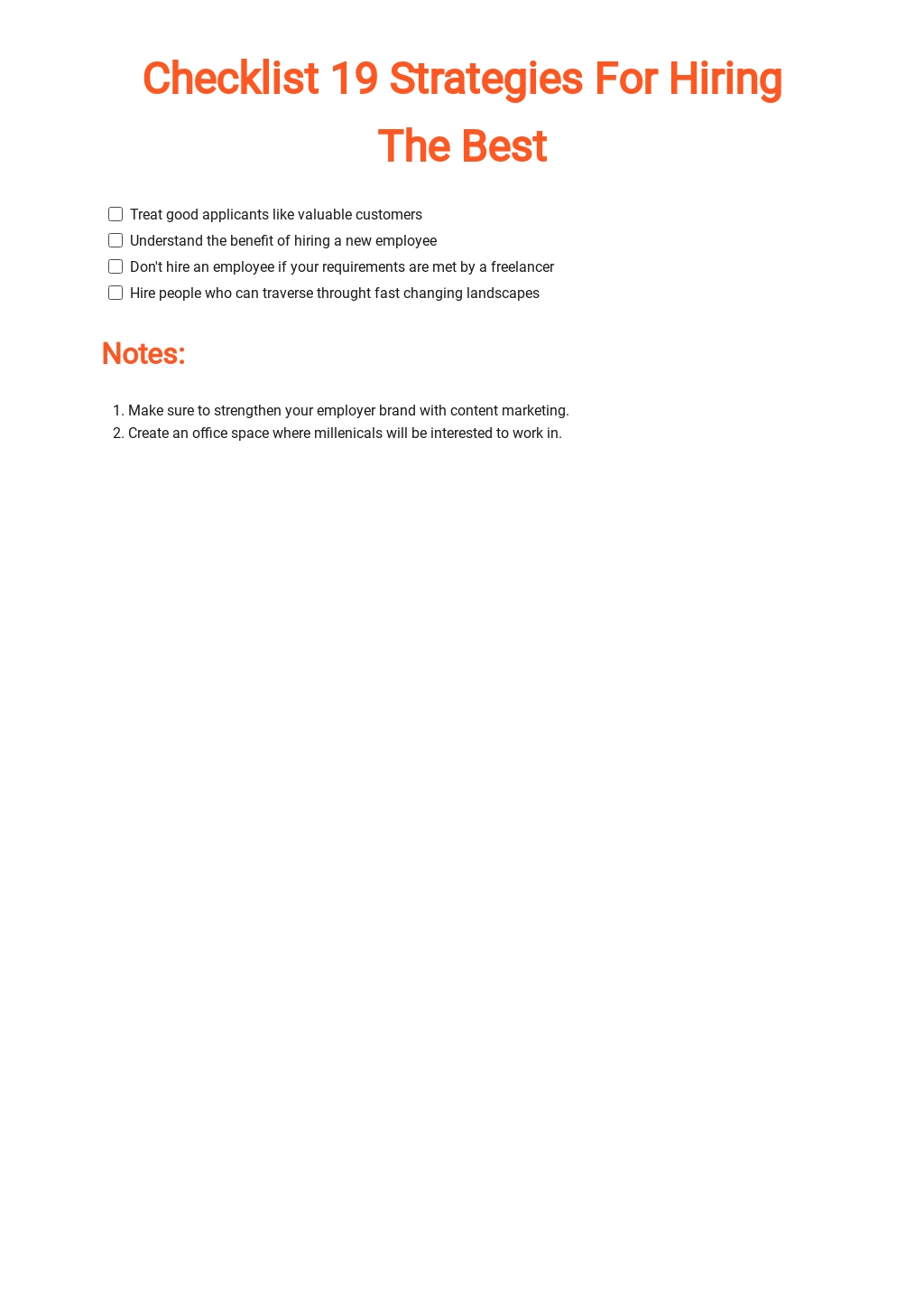 Employee Hiring HR Checklist Template - Word, Apple Pages, PDF ...