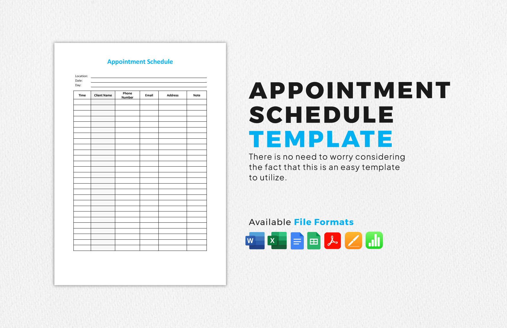 Downloadable Schedule Template