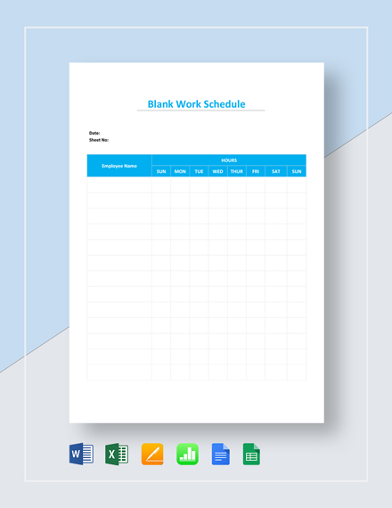 30+ Blank Work Schedule Templates - PDF, Docs, Word