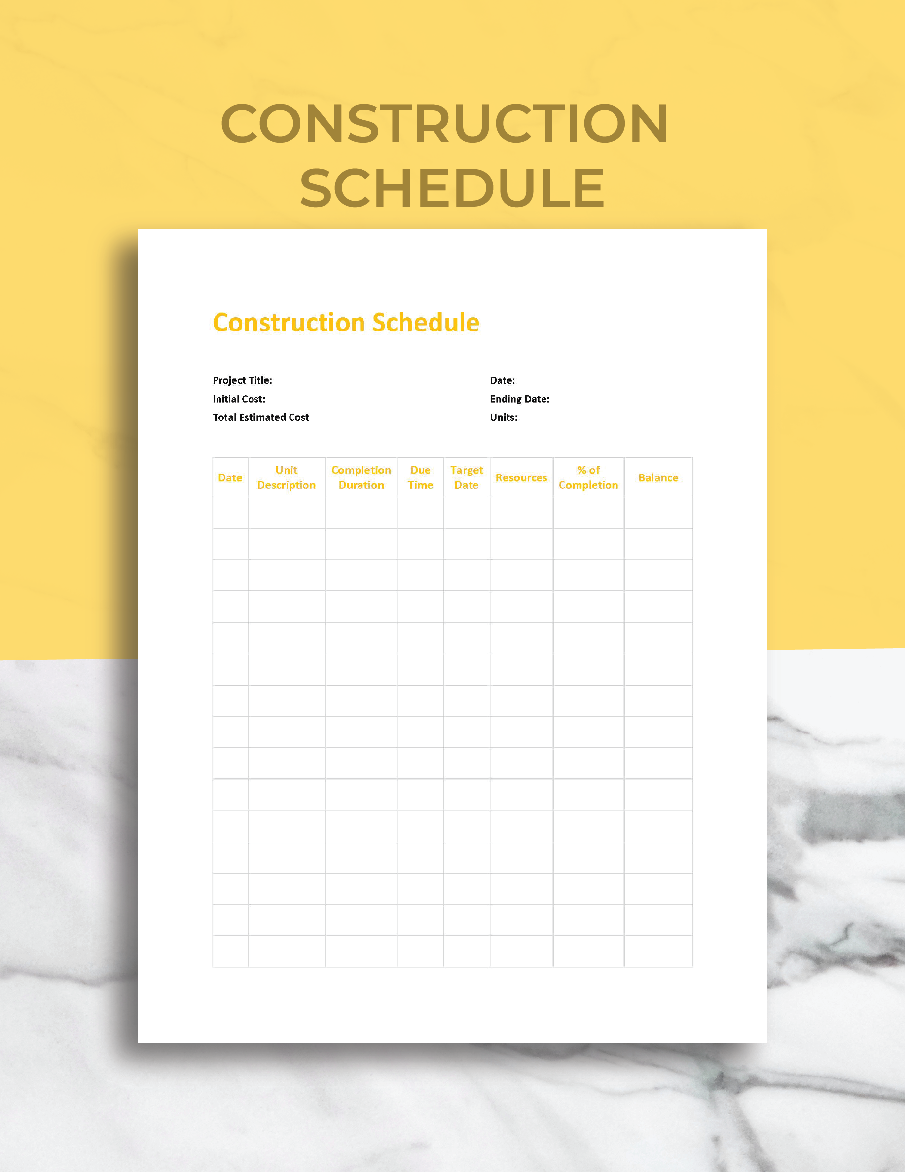 Construction Schedule Template Download In Word Google Docs Excel 