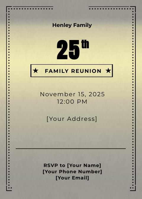 Elegant Family Reunion Invitation Templates - Edit Online & Download ...