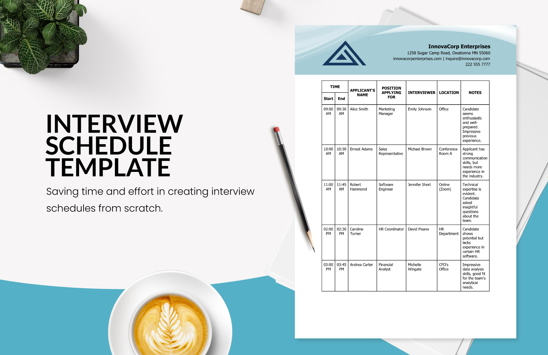Interview Schedule Template Download In Word Google Docs Excel PDF 