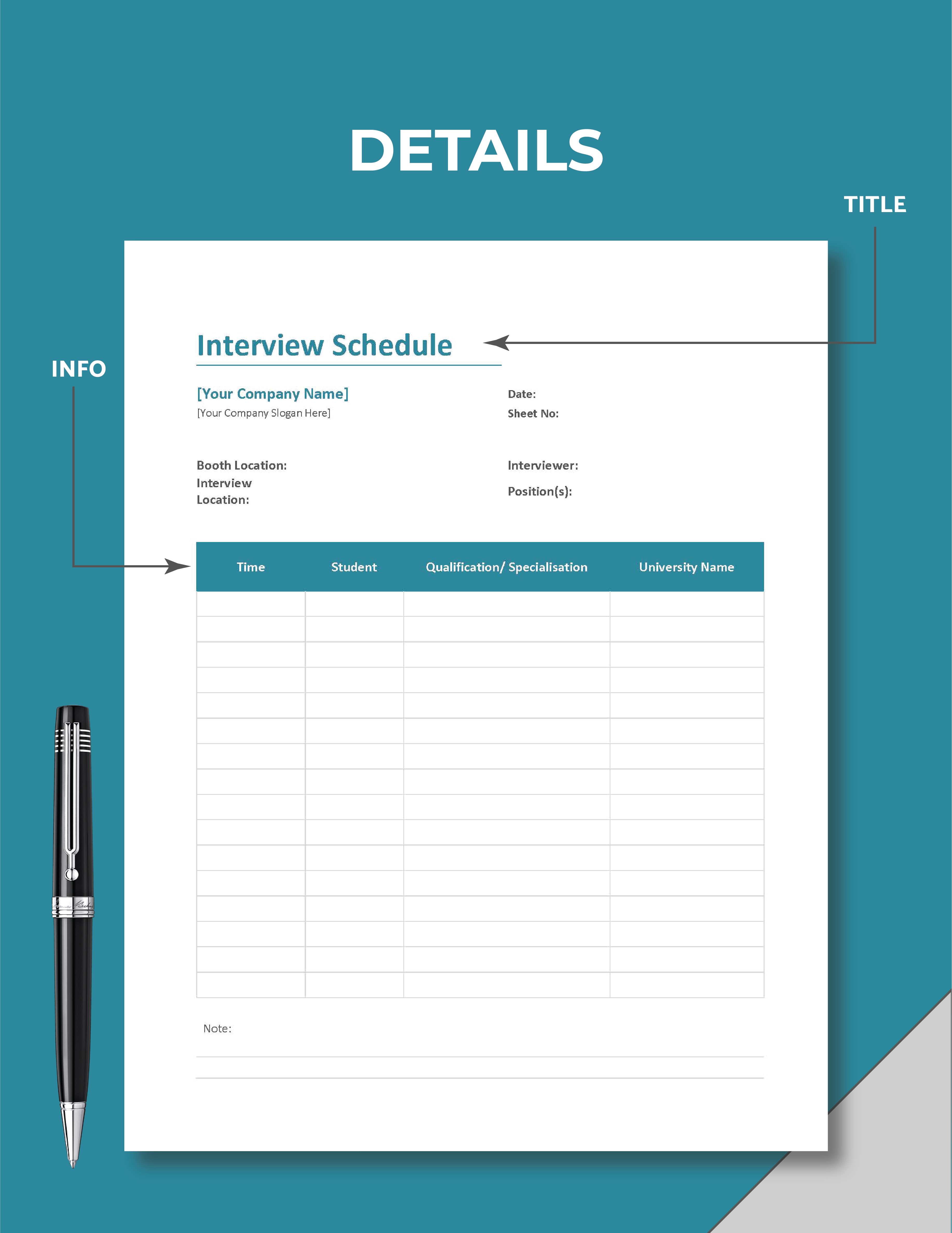 Interview Schedule Template - Download in Word, Google Docs, Excel ...