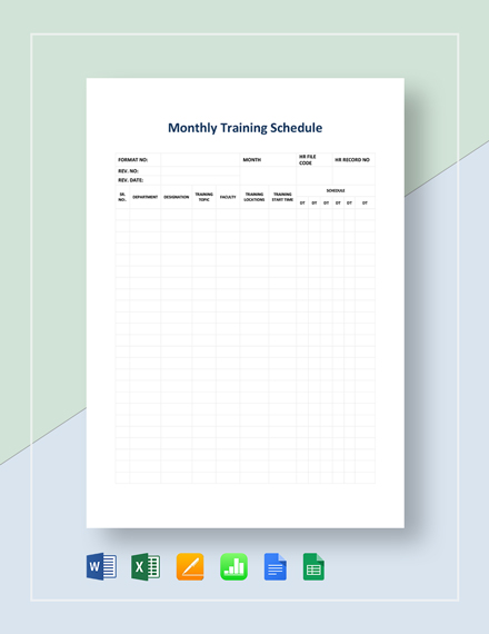 25+ Training Schedule Templates - Docs, PDF