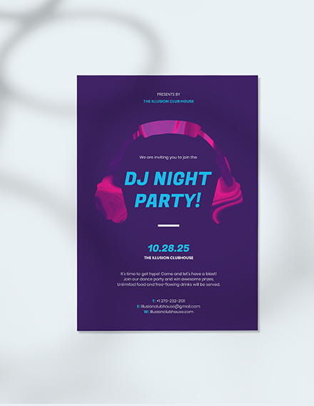 Dj Party Invitation Ticket