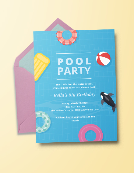 36 Pool Party Invitation Templates PSD AI Word