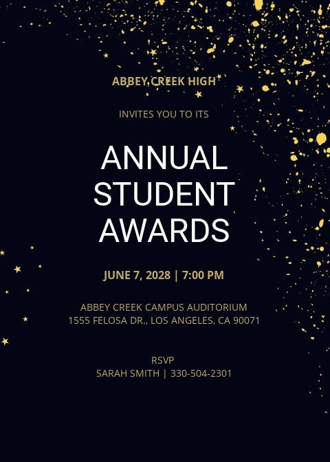School Award Ceremony Invitation Template Word DOC PSD Apple 