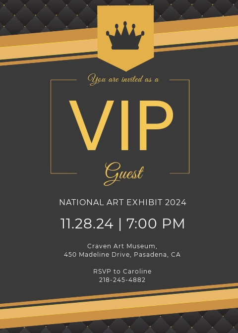 VIP Invitation Template Free PDF Word DOC PSD Apple MAC 