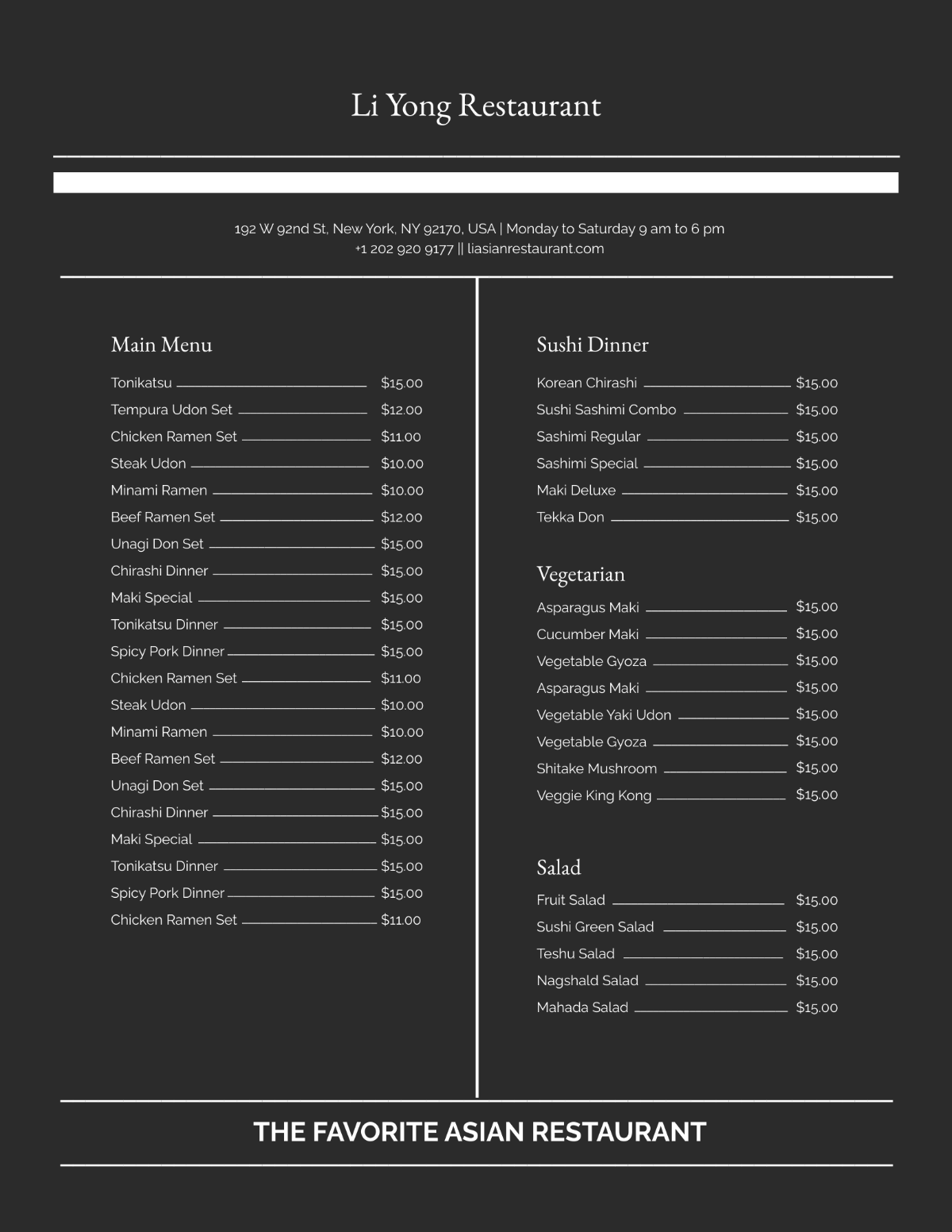 Simple Asian Restaurant Menu Template Edit Online Download Example Simple Asian Restaurant Menu Template Edit Online Download Example