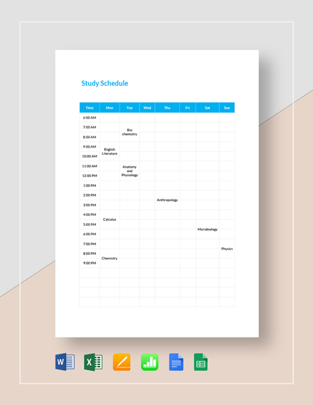 21+ Study Schedule Templates - PDF, Docs