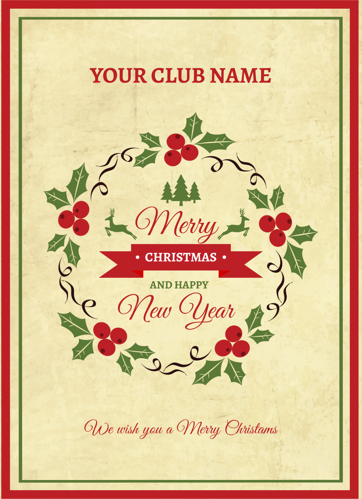 Free Simple Christmas Greeting Card Template To Edit Online