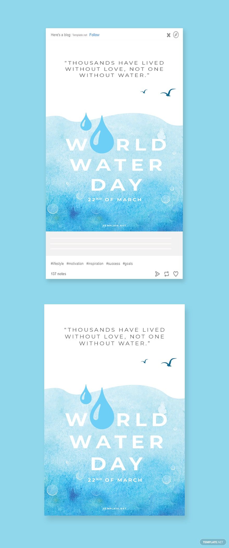 Free World Water Day Facebook Post Template - PSD | Template.net