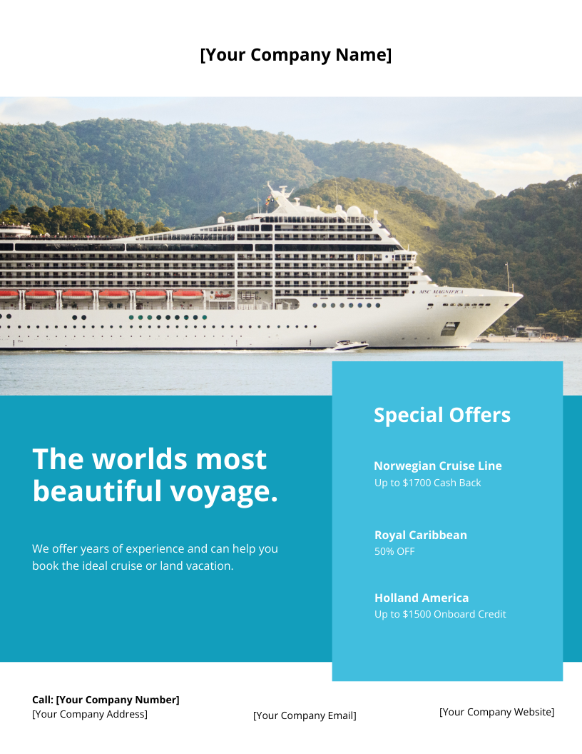 Cruise Flyer Template - Edit Online & Download Example | Template.net