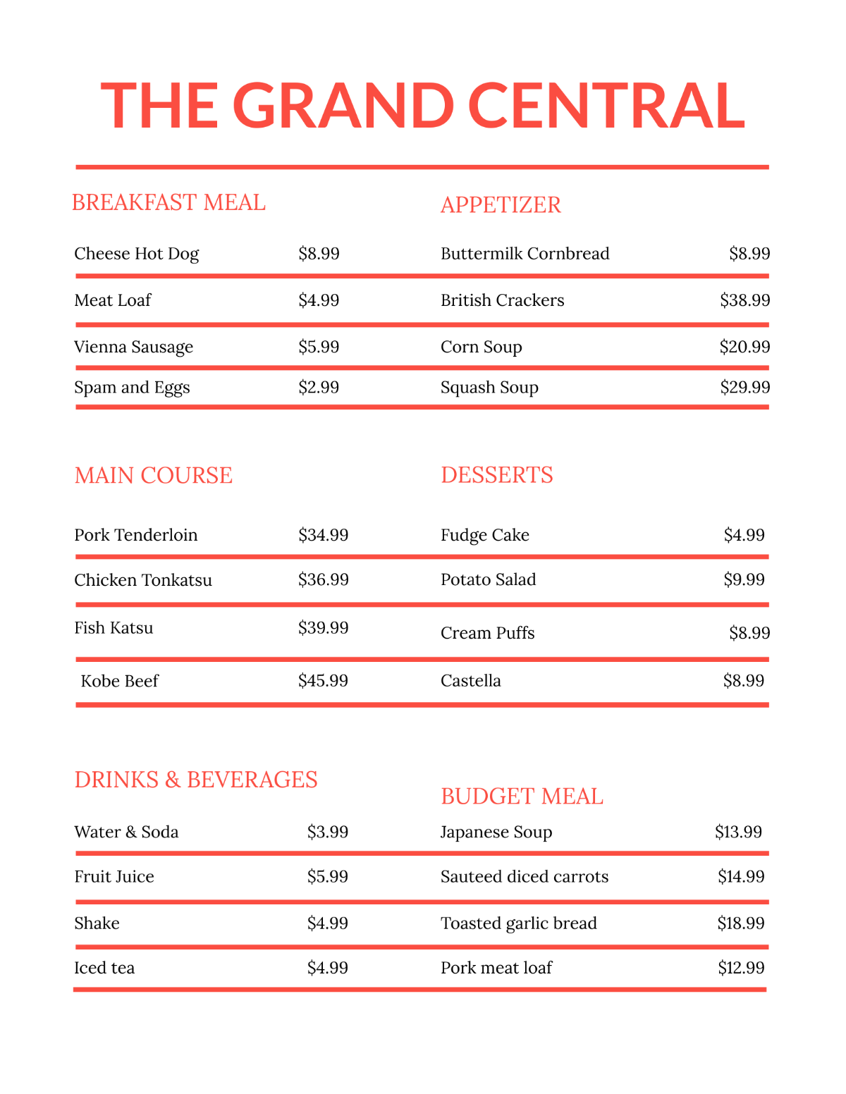 Free Menu Board Templates Editable And Printable Free Menu Board Templates Editable And Printable