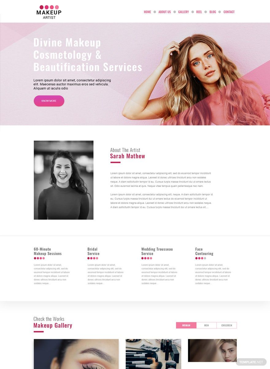 Free Free Makeup Artist WordPress Theme Template Wordpress Template