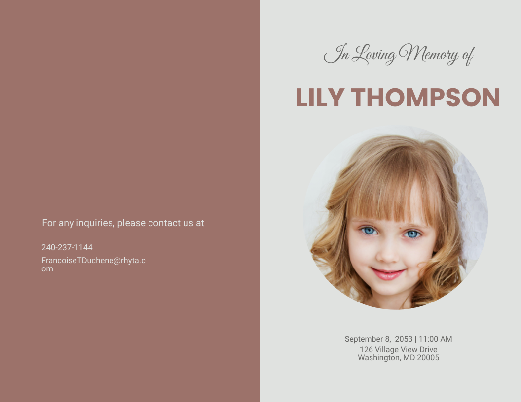 Child Funeral Program Templates - Edit Online & Download Example ...