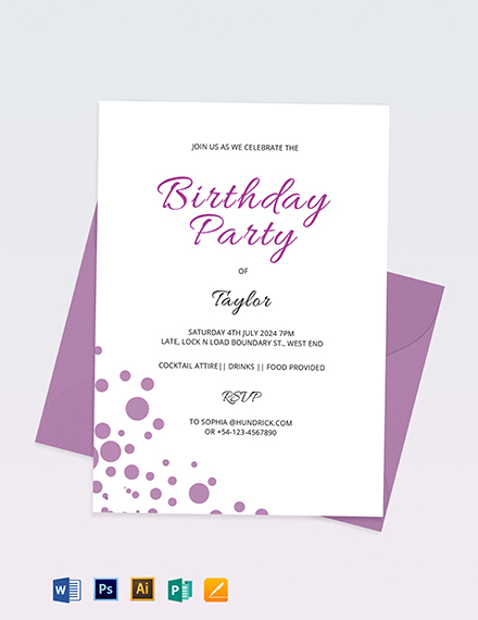 71+ Printable Birthday Invitation Templates - Word, PSD, AI, EPS