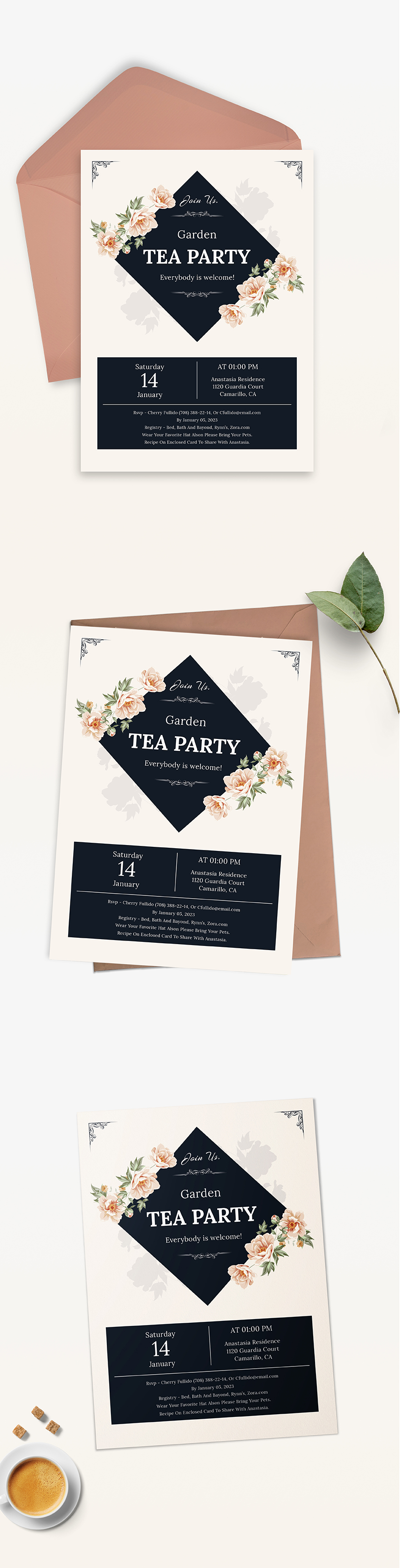 Garden Party Invitation Template - Illustrator, Word, Outlook, Apple ...