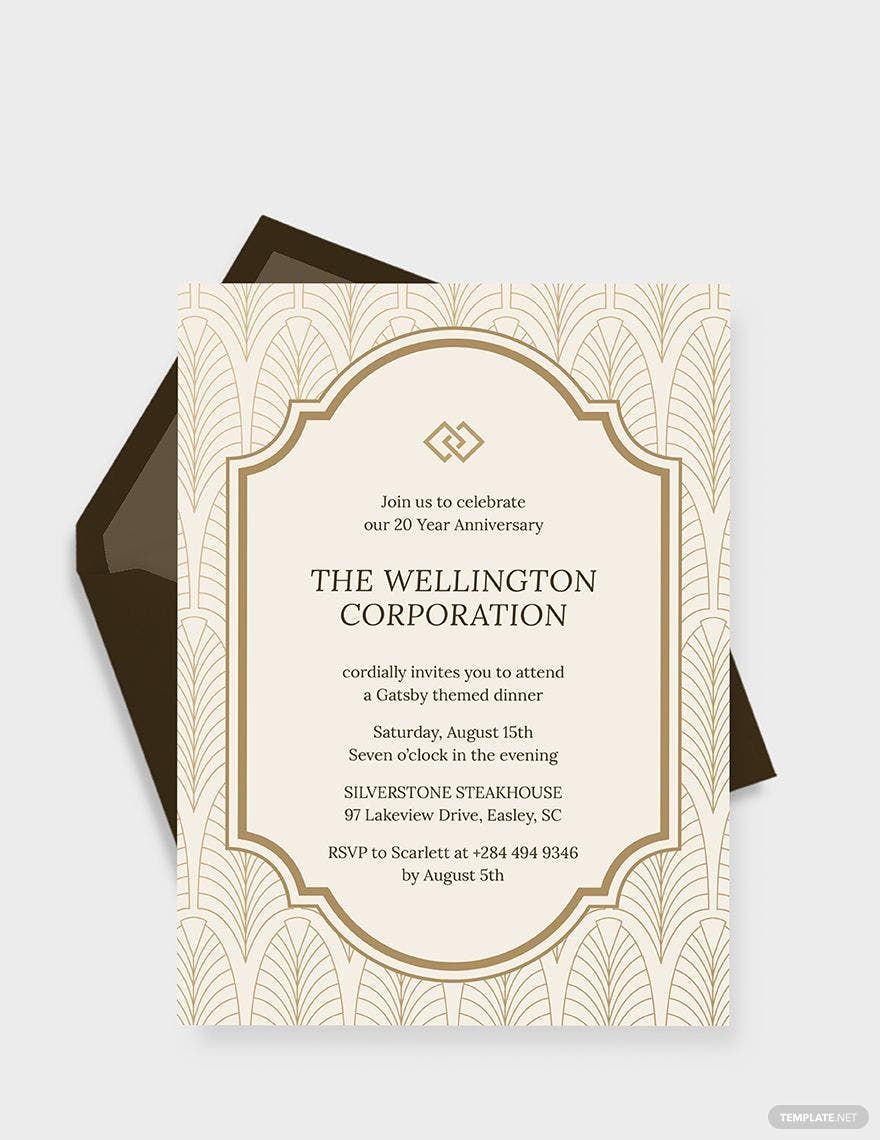 Company Anniversary Invitation Template Illustrator Word Apple 