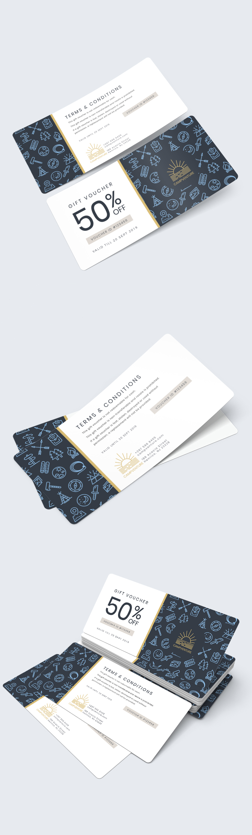 camping Gift Voucher template - Illustrator, Word, Apple Pages, PSD ...