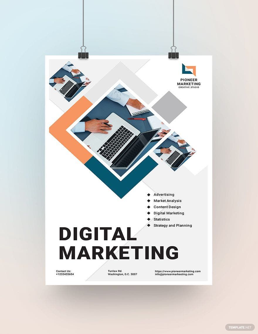 Marketing Agency Poster Template Download In Word Illustrator PSD 