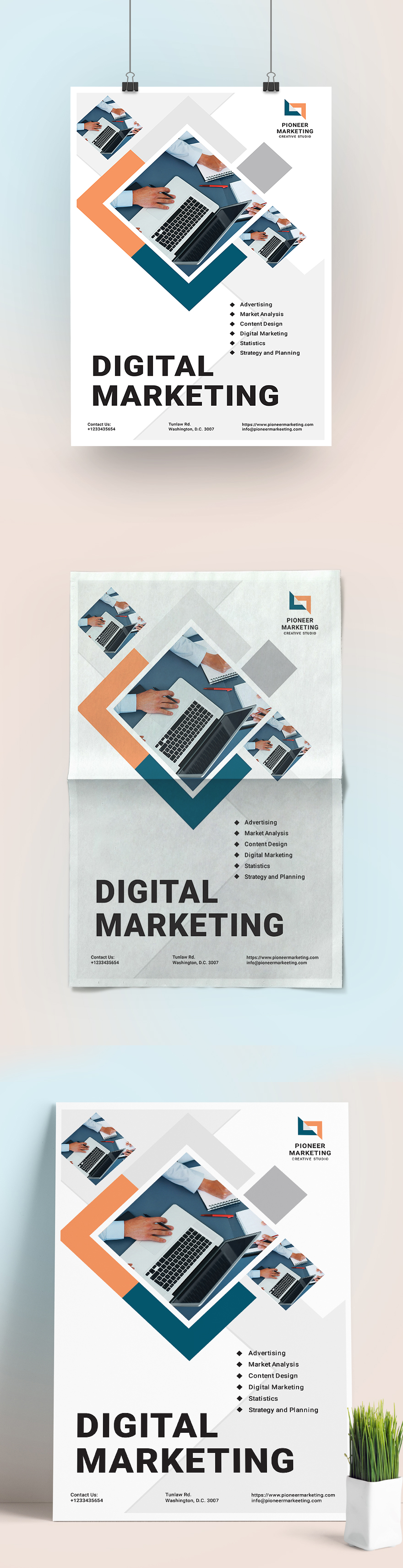 Advertising Agency Poster Template - Illustrator, PSD | Template.net