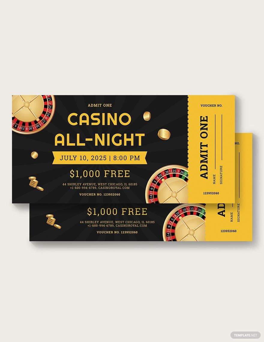 Casino Ticket Voucher Template Download In Word Illustrator PSD 