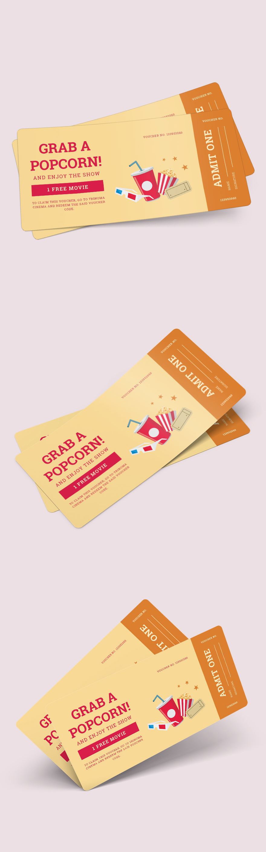 Ticket Voucher Template - Illustrator, Word, Apple Pages, PSD ...