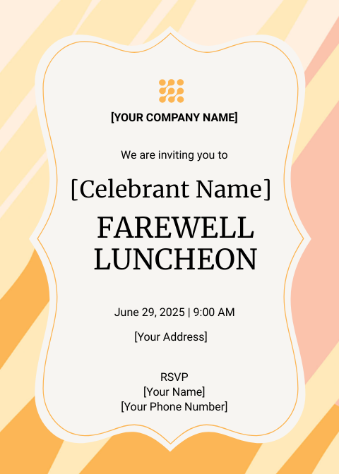 Farewell Luncheon Invitation Template - Edit Online & Download Example ...