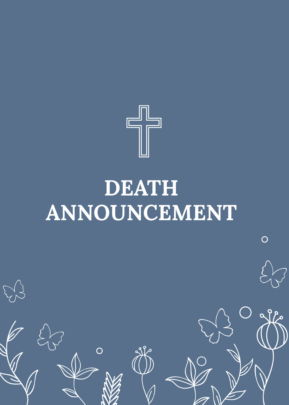 Free Printable Death Announcement Templates To Customize Online