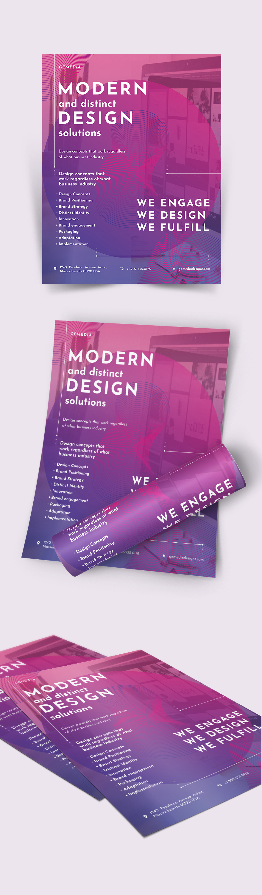 Design Company Flyer Template - Illustrator, InDesign, Word, Apple ...