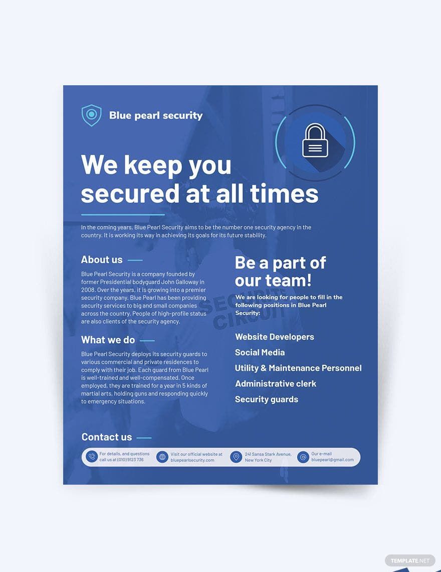 Security Services Company Flyer Template Google Docs Illustrator Security Services Company Flyer Template Google Docs Illustrator