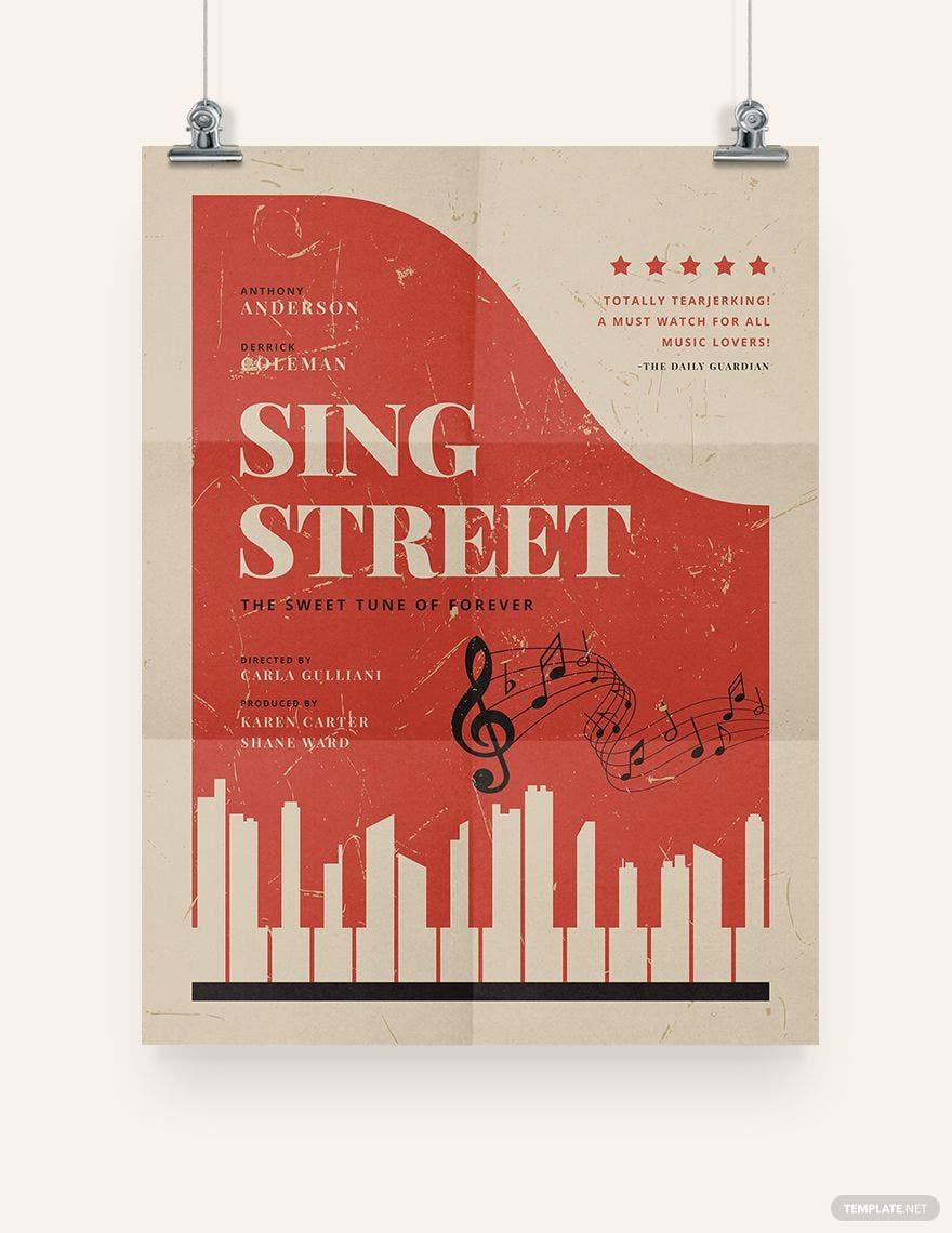 Minimalist Movie Poster Template Illustrator Apple Pages PSD 