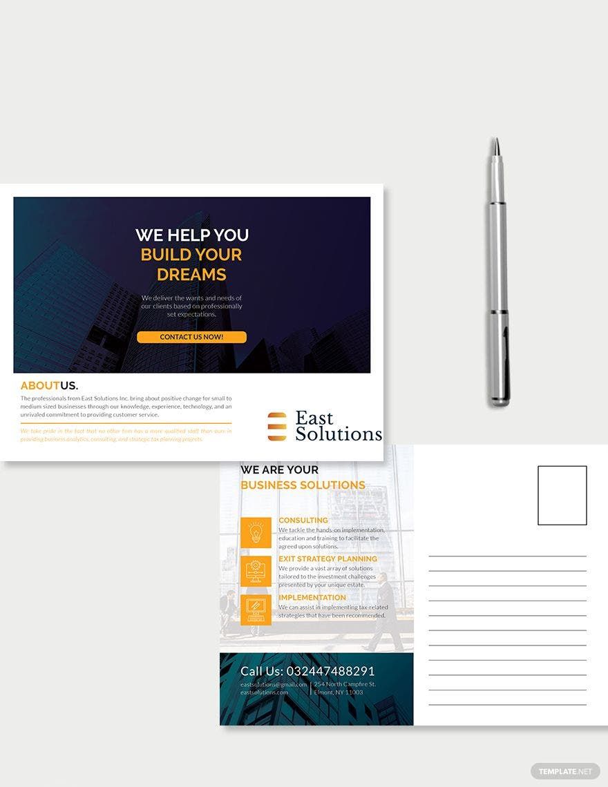 Sample Corporate Business Postcard Template Download In Word 